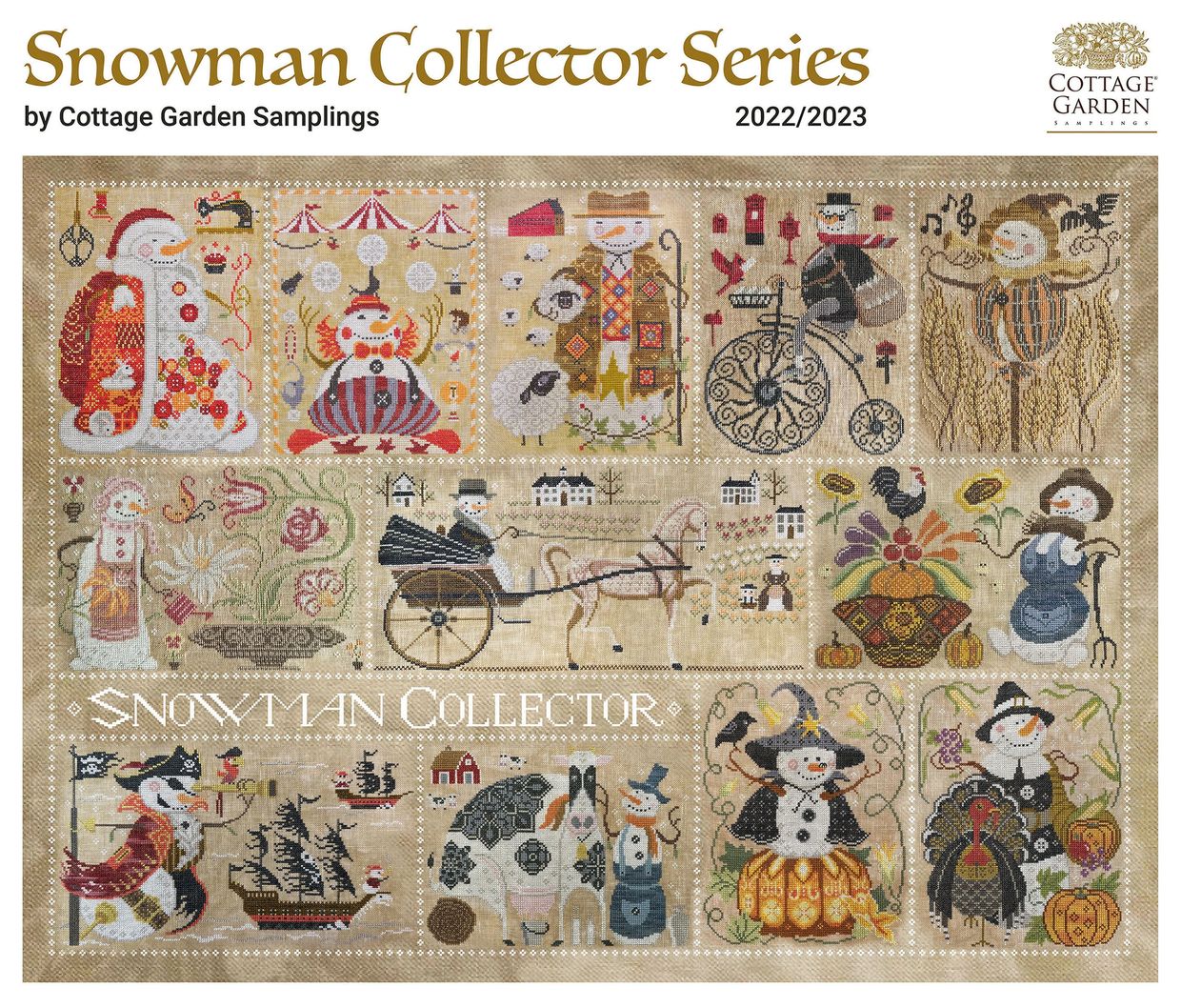 Snowman Collector Cottage Garden Samplings
